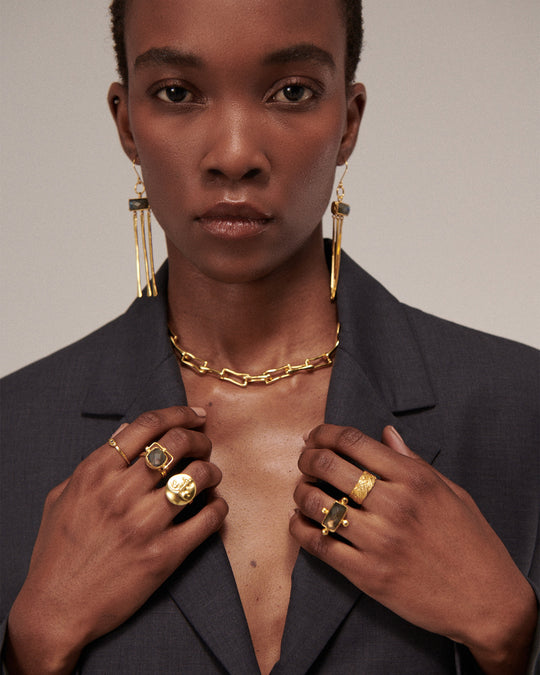 Moon Face Gold Ring | Ottoman Hands Jewellery