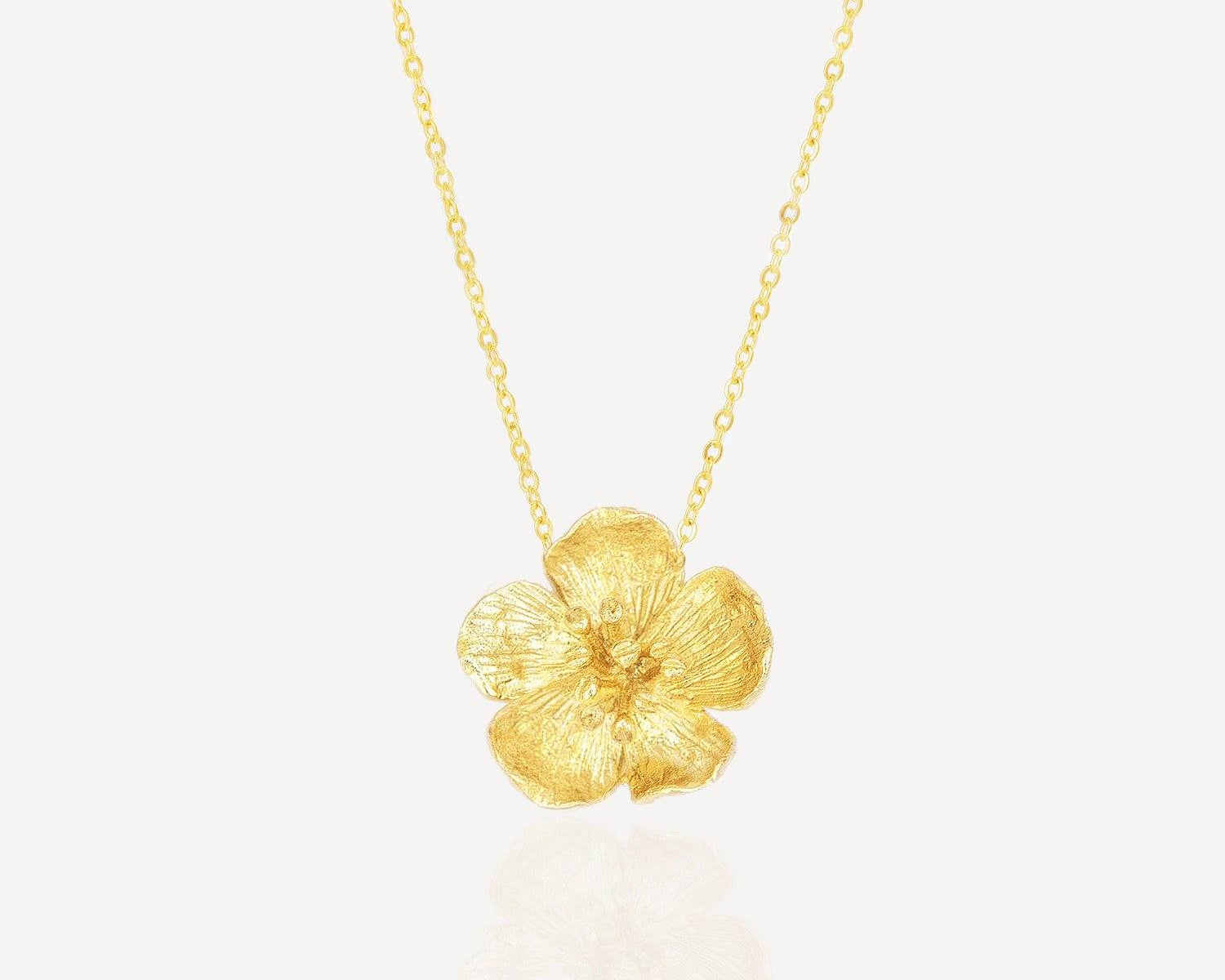 Buttercup Gold Flower Pendant Necklace | Sustainable Jewellery by ...